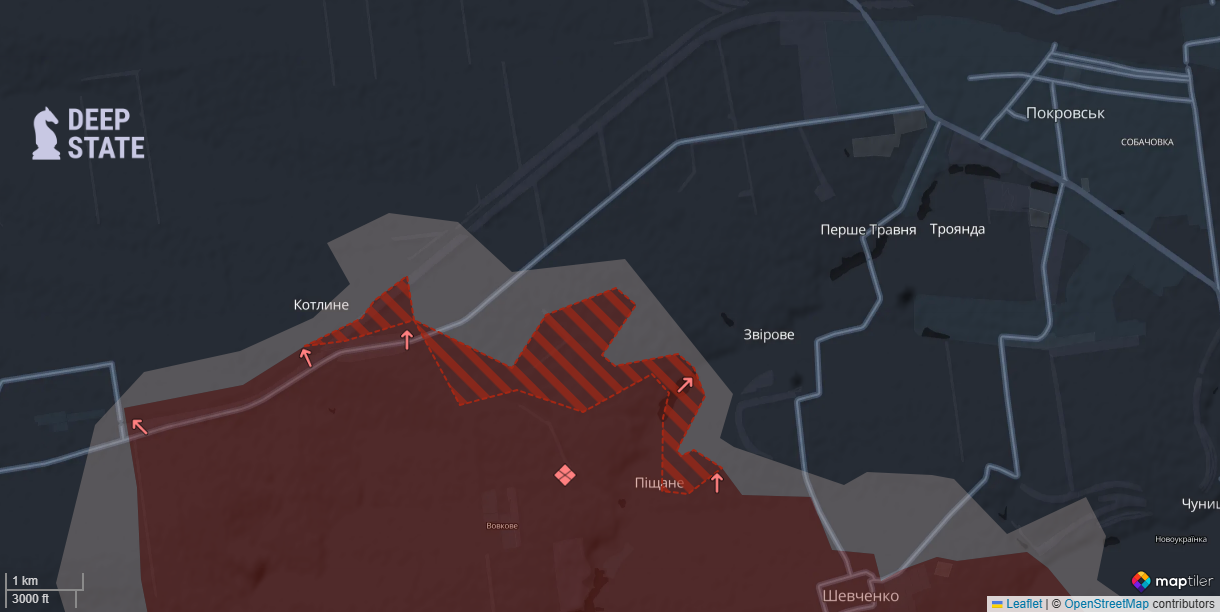 У DeepState розповіли про окупацію трьох населених пунктів на Донеччині. Оновлена мапа бойових дій